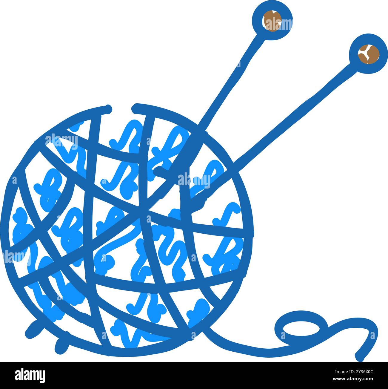 ball yarn knitting wool icon doodle illustration Stock Vector Image ...