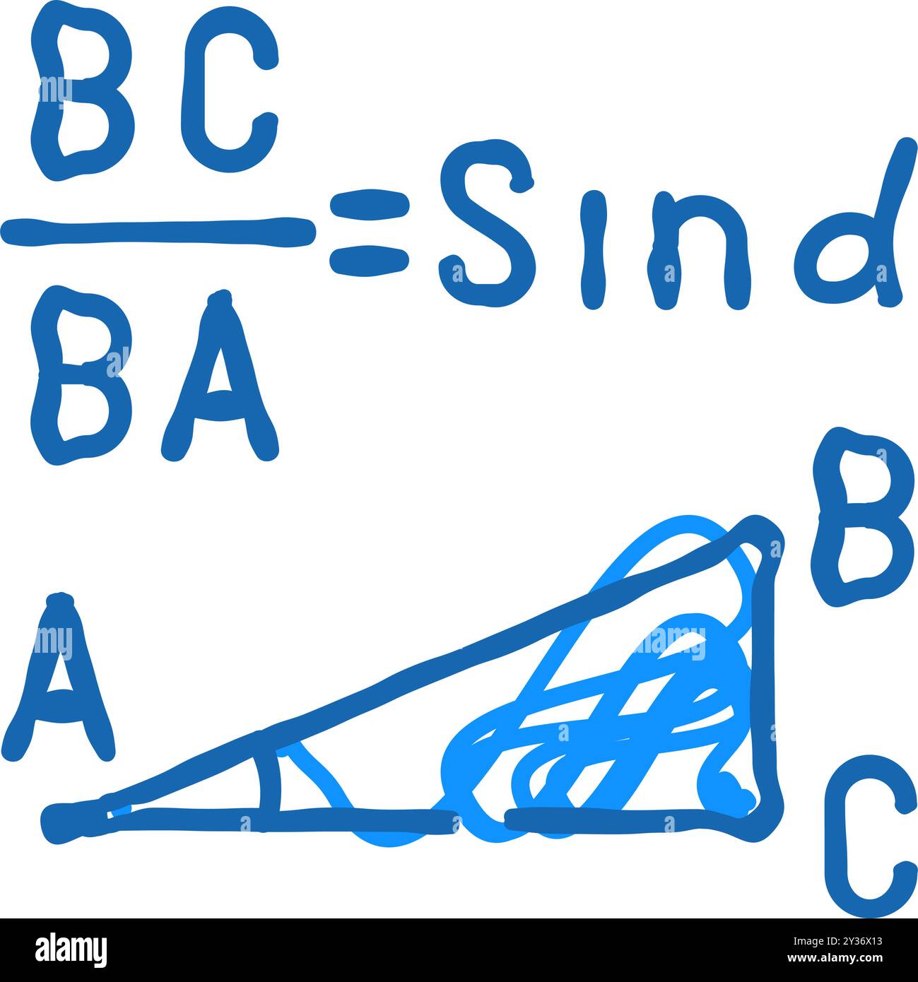 trigonometry math science education icon doodle illustration Stock ...