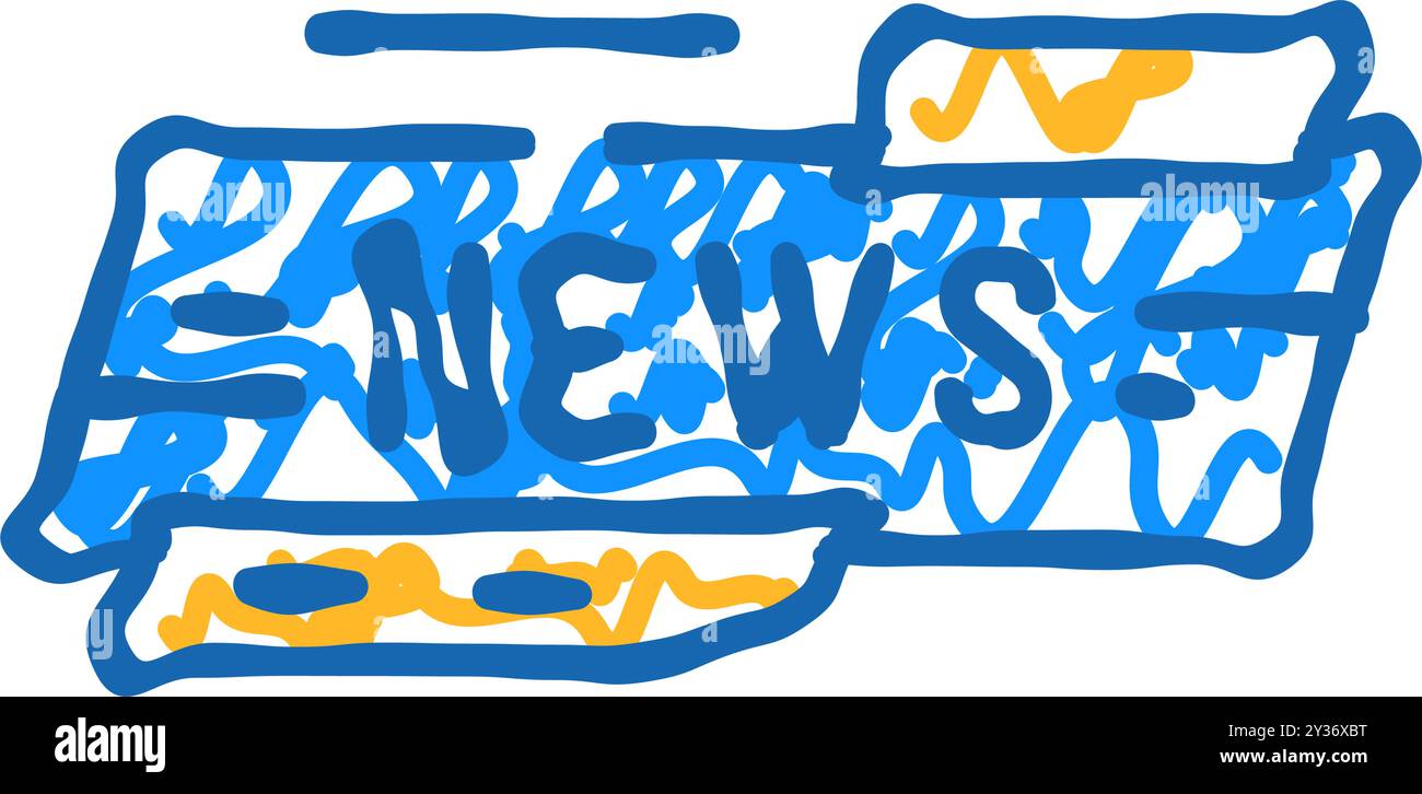 news ticker media icon doodle illustration Stock Vector Image & Art - Alamy