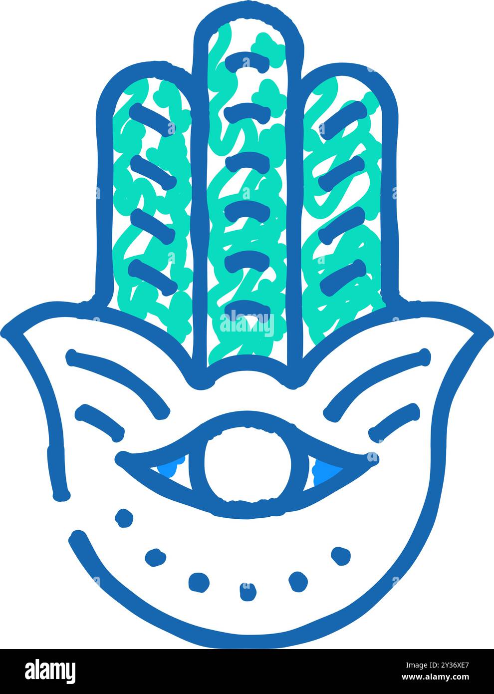 hamsa hand jewish icon doodle illustration Stock Vector Image & Art - Alamy