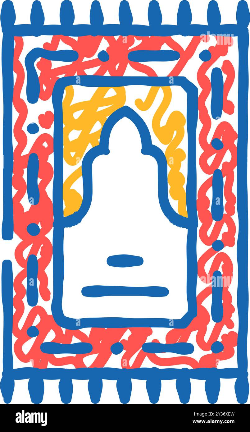 prayer mat islam muslim icon doodle illustration Stock Vector Image ...