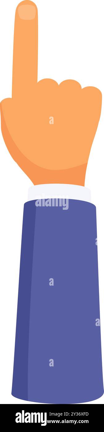 Cartoon style vector illustration of a hand with the index finger ...