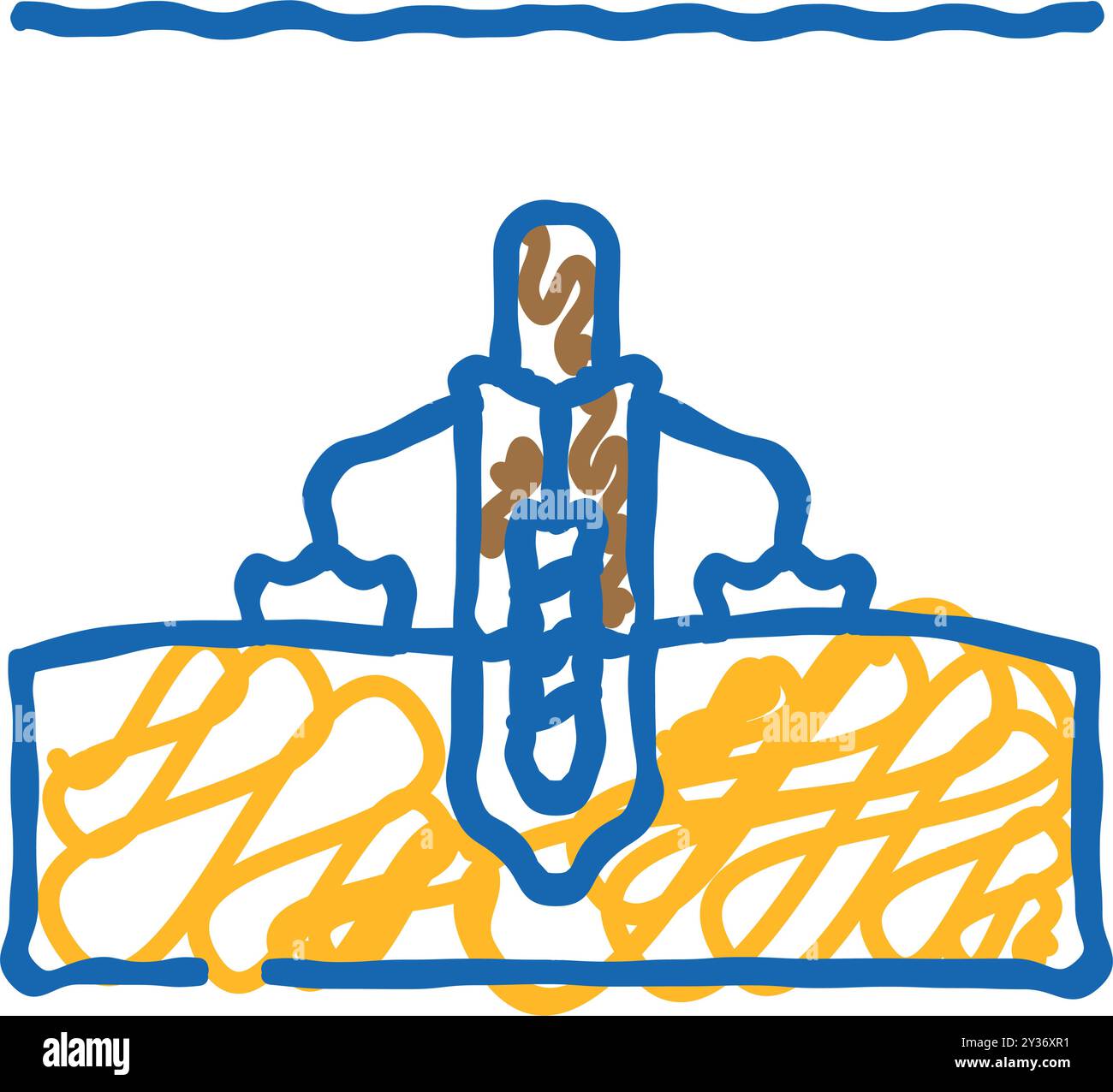 offshore drilling petroleum engineer icon doodle illustration Stock ...