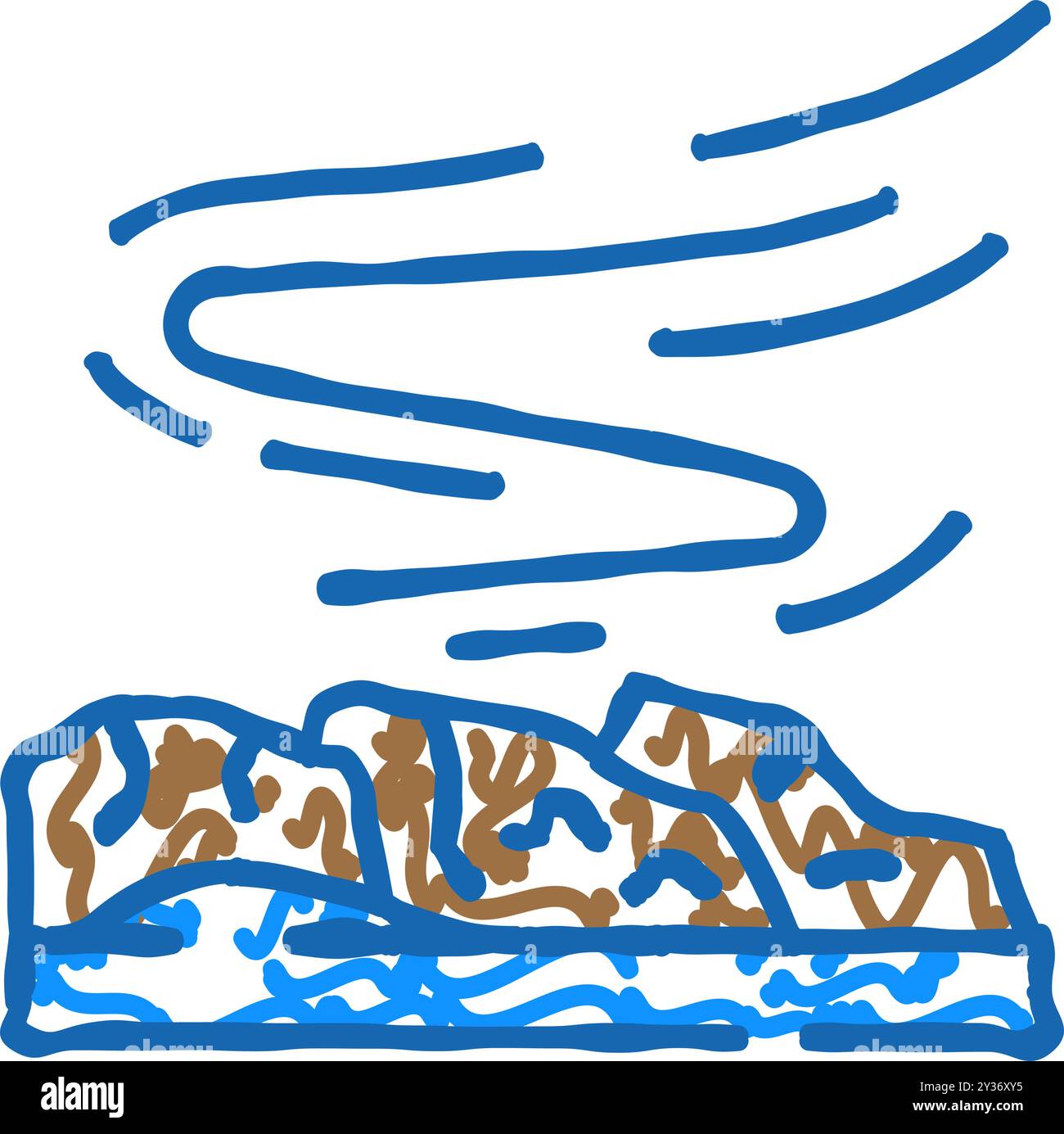 northern lights winter season icon doodle illustration Stock Vector ...