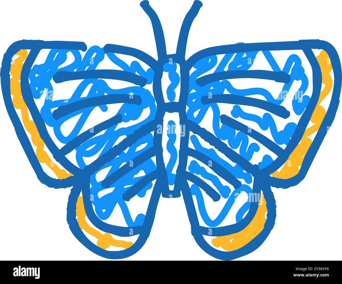 long tailed blue spring icon doodle illustration Stock Vector Image ...