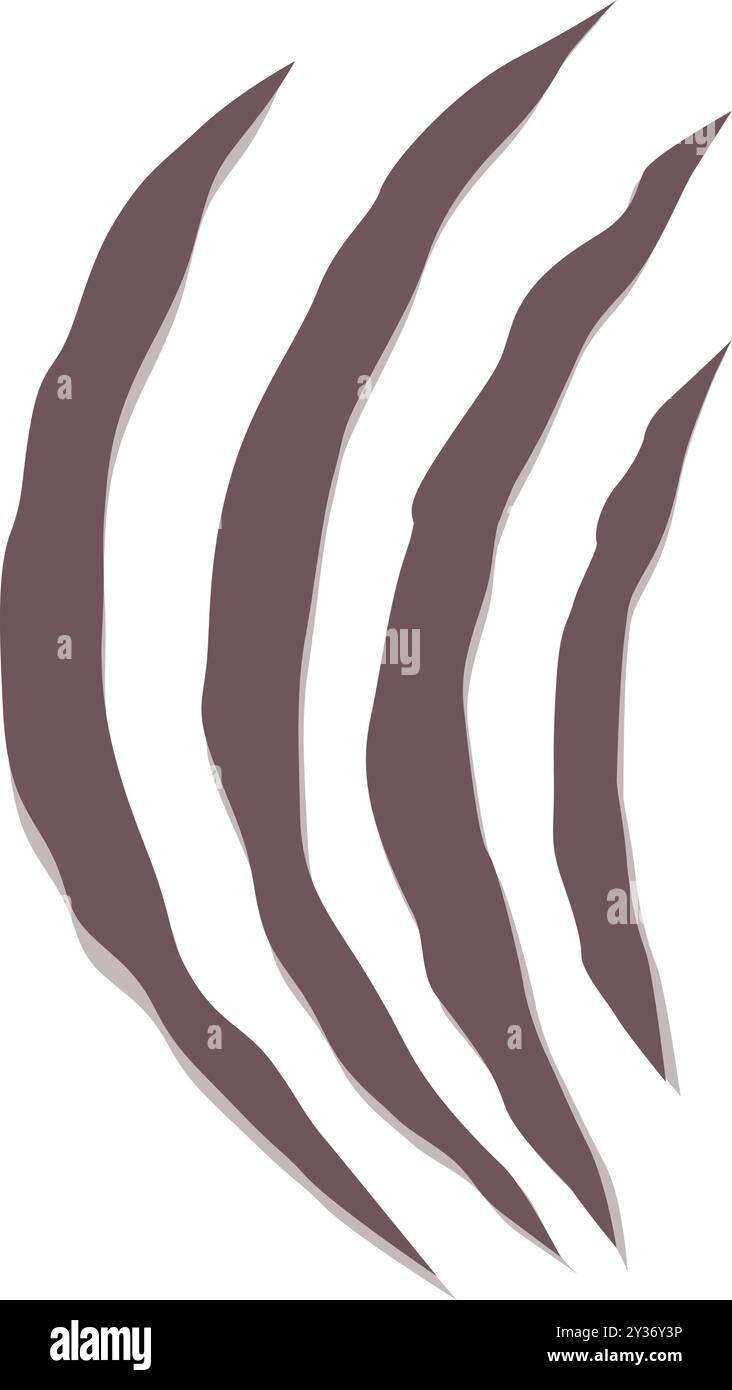Four sharp claw marks are slashing through a white background Stock ...