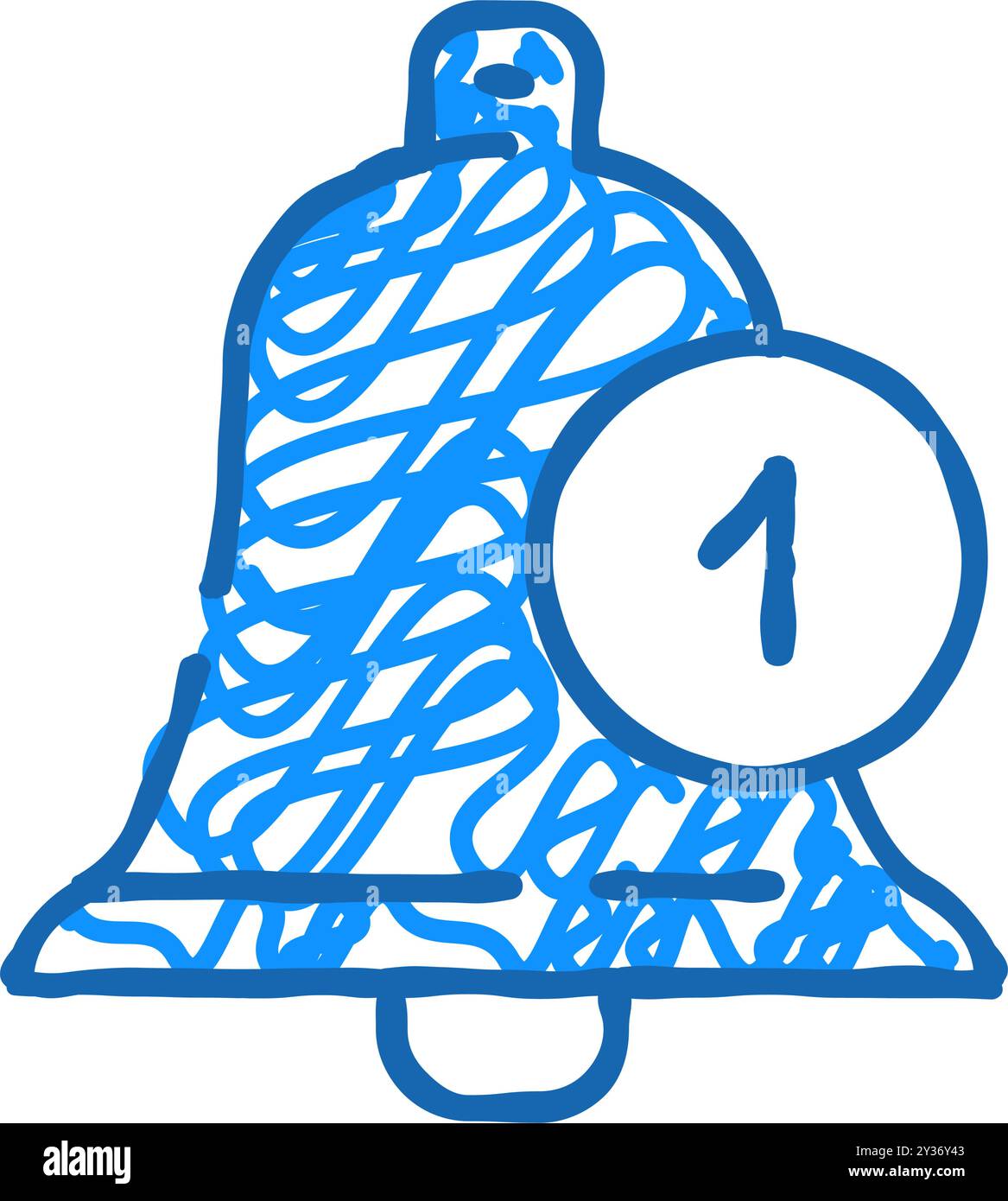 notification bell alert icon doodle illustration Stock Vector Image ...