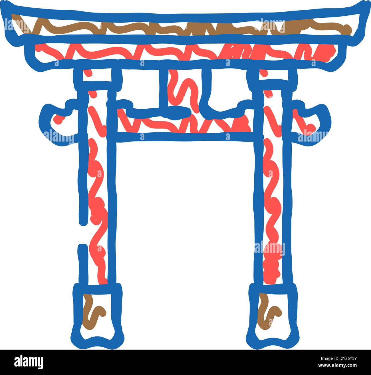 torii gate shintoism icon doodle illustration Stock Vector Image & Art ...