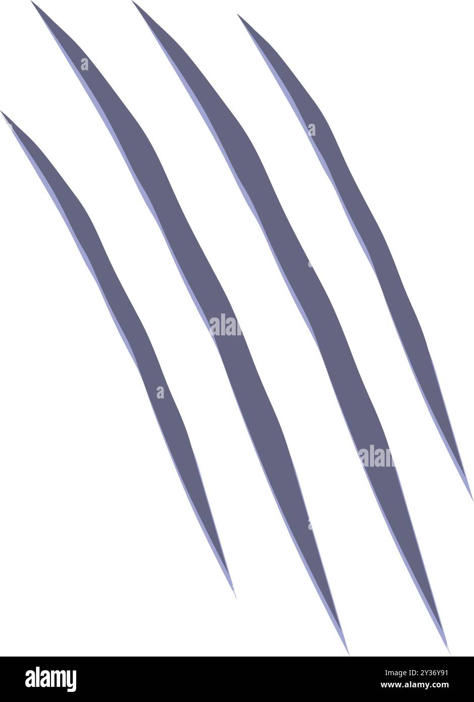 Four sharp claw marks are slashing diagonally leaving trails on a white ...