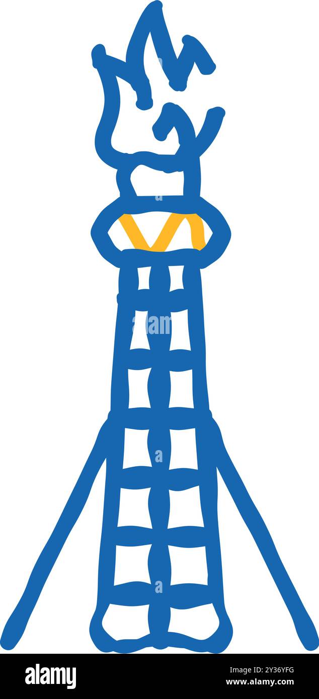 gas flaring petroleum engineer icon doodle illustration Stock Vector ...