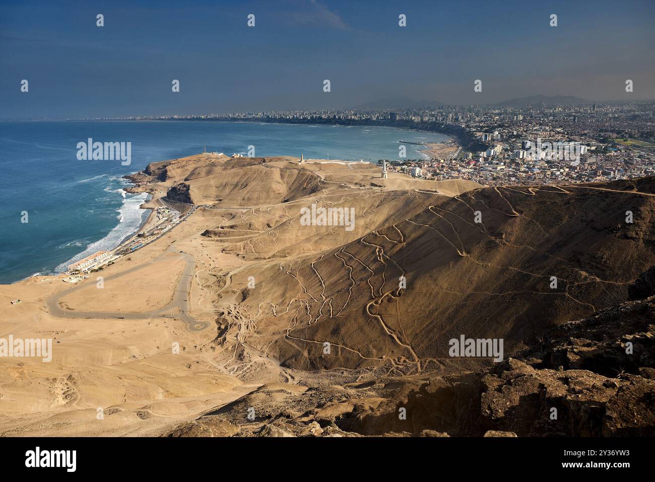 VIEW OF LIMA FROM EL MORRO SOLAR Stock Photo - Alamy