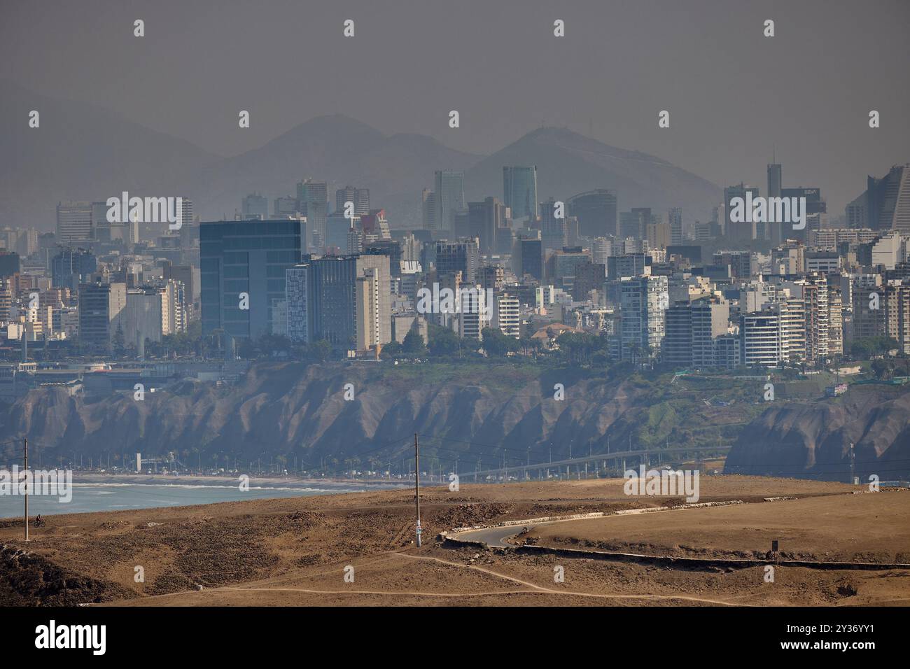 VIEW OF LIMA FROM EL MORRO SOLAR Stock Photo - Alamy
