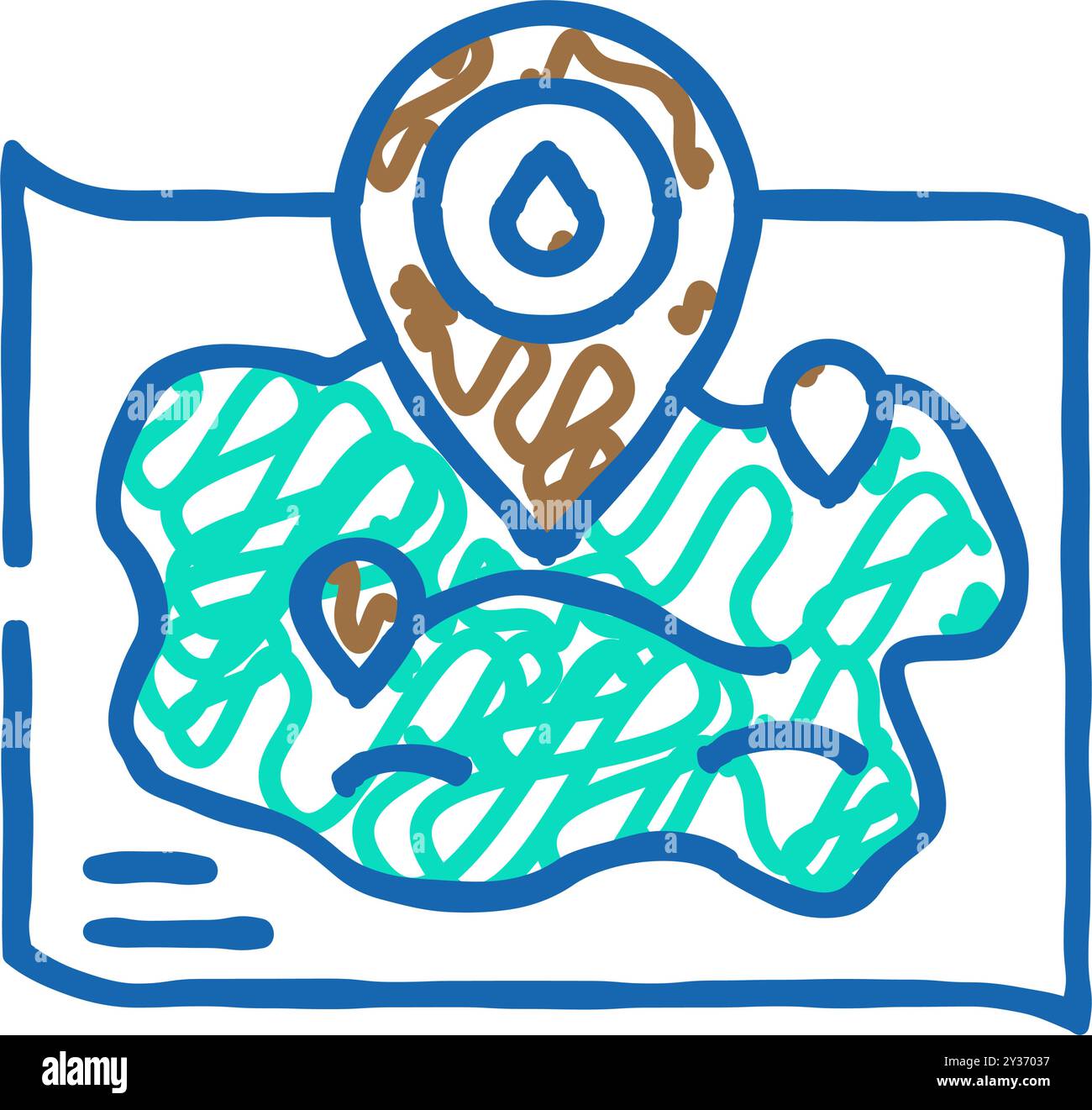 oil field mapping petroleum engineer icon doodle illustration Stock ...