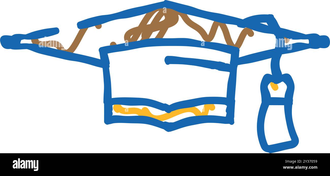 graduation hat cap icon doodle illustration Stock Vector Image & Art ...