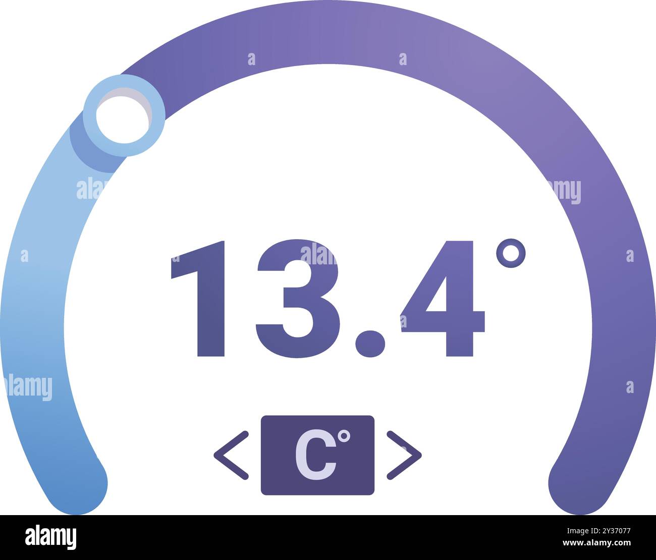 Circular thermometer measuring air temperature in celsius degrees Stock ...