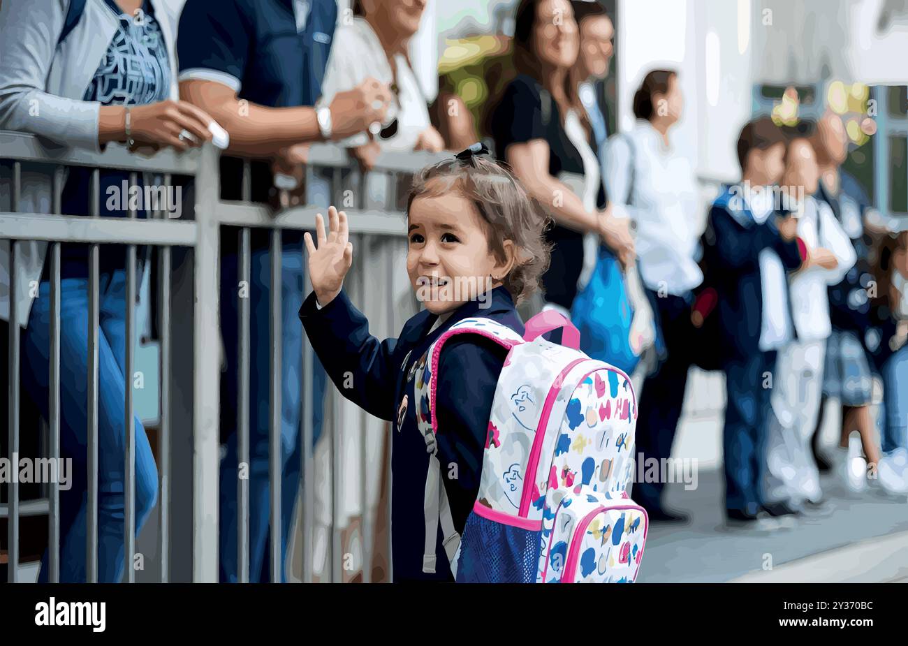 First Day School Moments: The Excitement and Nerves of a Child Waving ...