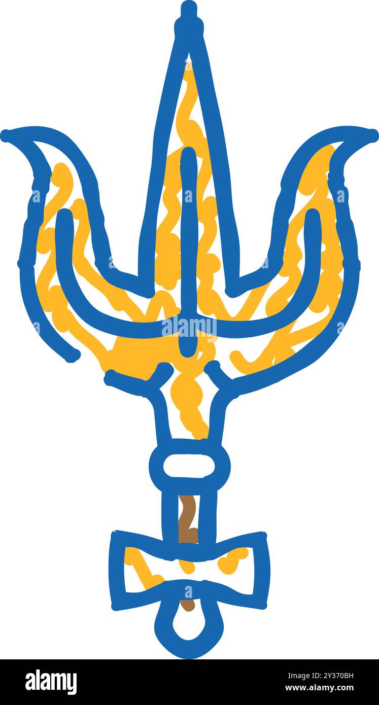 shiva trident trishul icon doodle illustration Stock Vector Image & Art ...