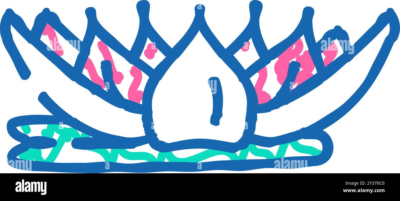 lotus flower god om icon doodle illustration Stock Vector Image & Art ...