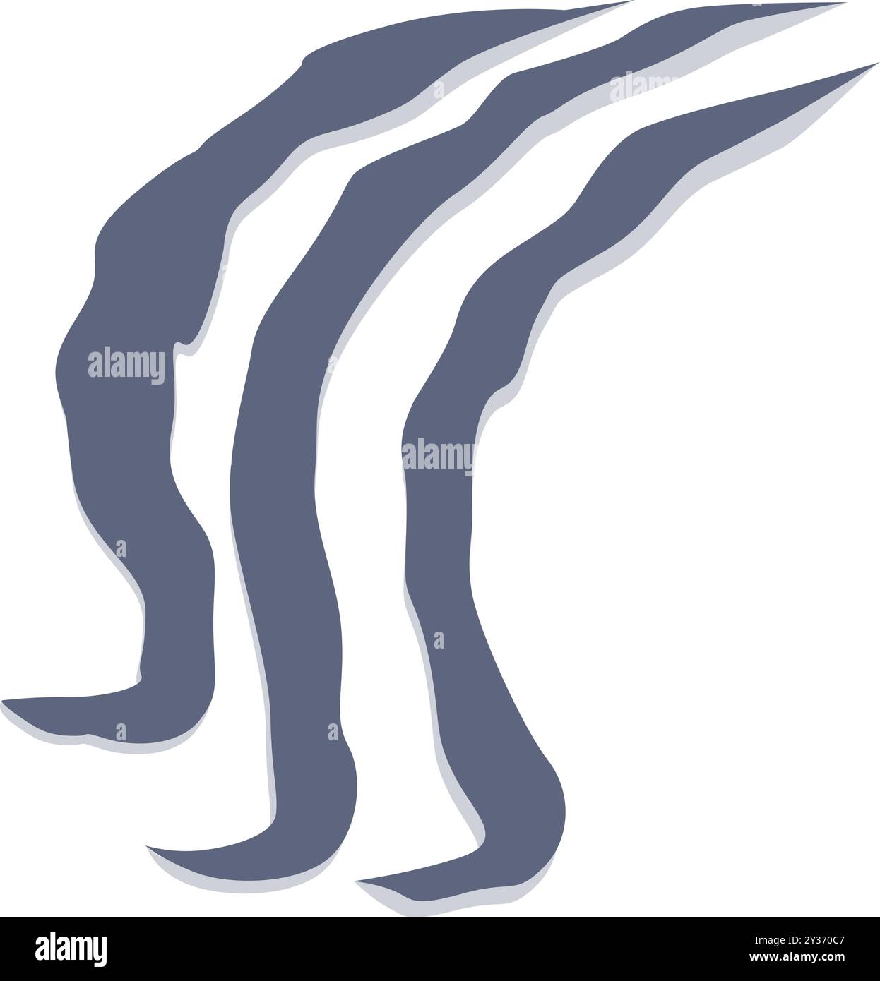 Three claw marks are raking across a surface leaving behind a trail of ...