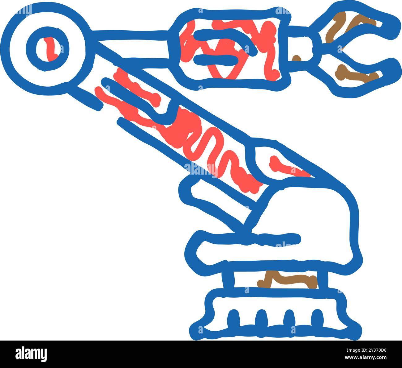 industrial automation mechanical engineer icon doodle illustration ...