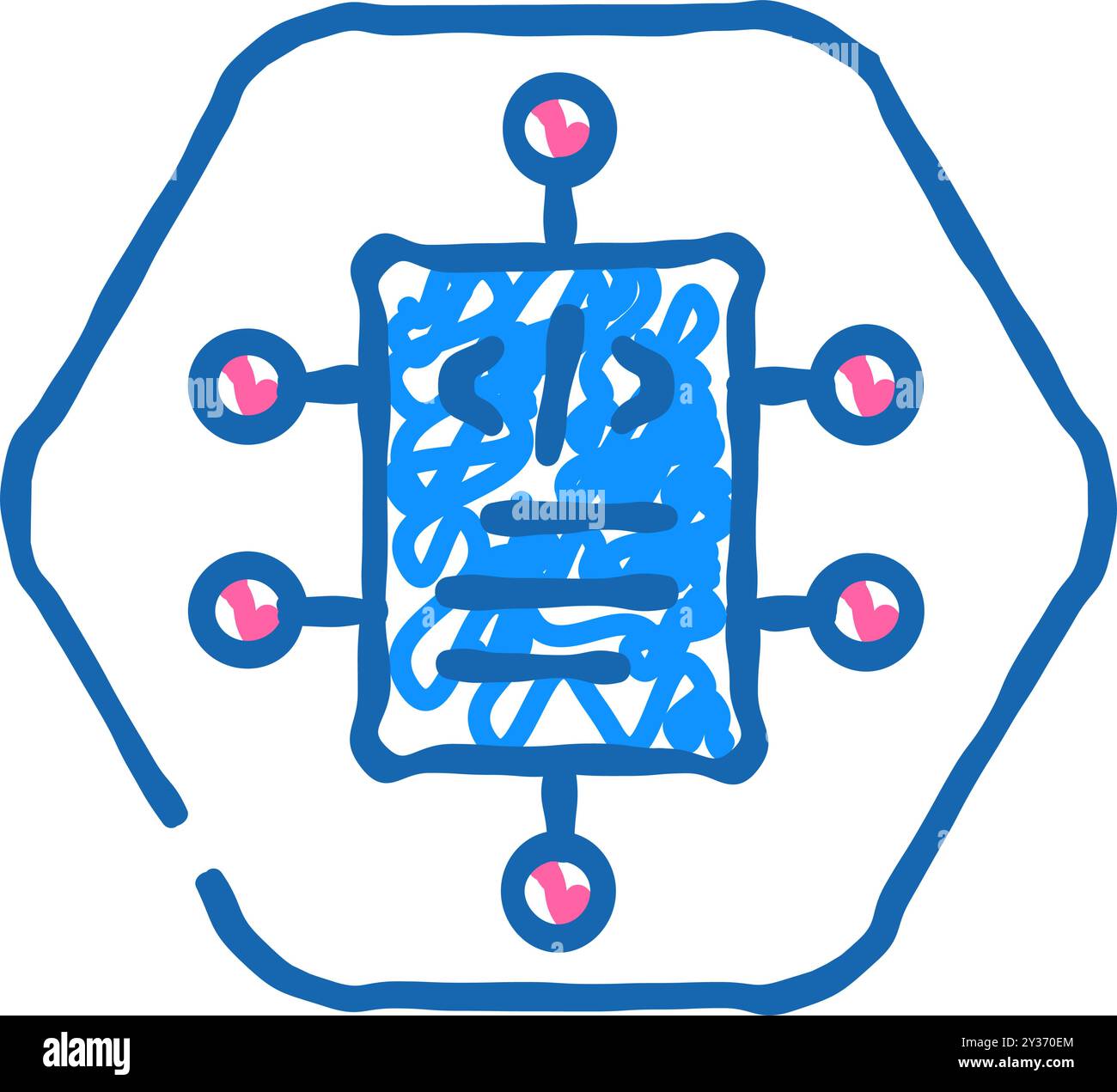 source code management icon doodle illustration Stock Vector Image ...