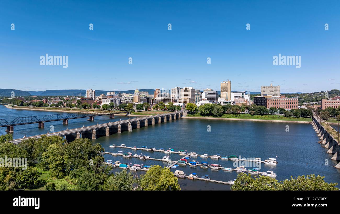 Late summer, early fall aerial, drone, photo of the Harrisburg ...