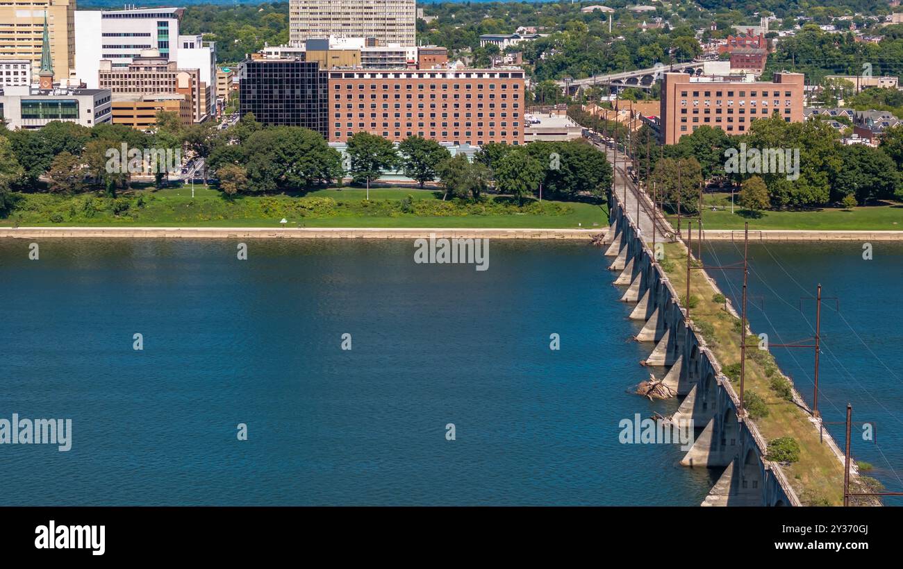 Late summer, early fall aerial, drone, photo of the Harrisburg ...