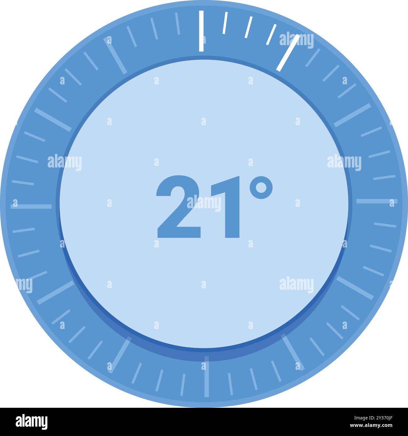 Blue thermostat displaying twenty one degrees celsius, ideal ...