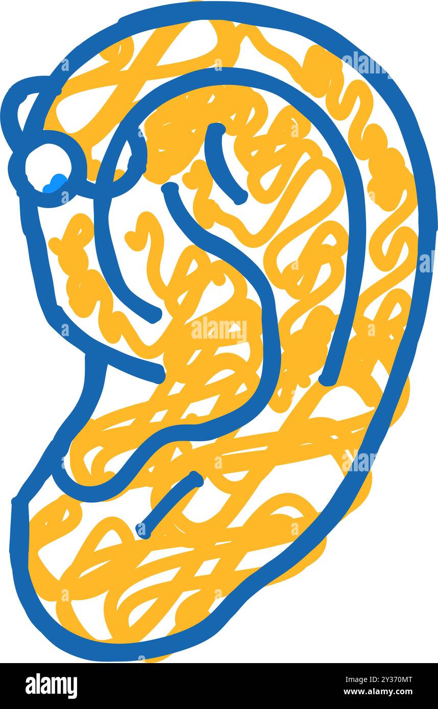 forward helix piercing earring icon doodle illustration Stock Vector ...