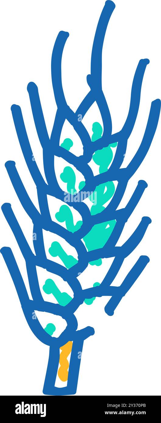 green barley plant icon doodle illustration Stock Vector Image & Art ...