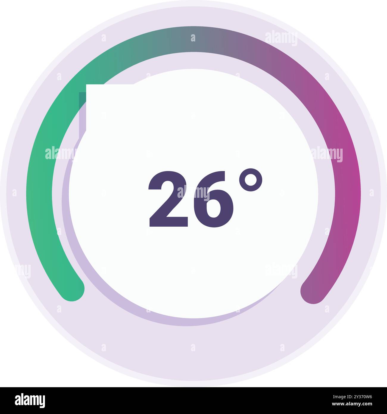 Colorful circular progress bar indicating a temperature of 26 degrees ...