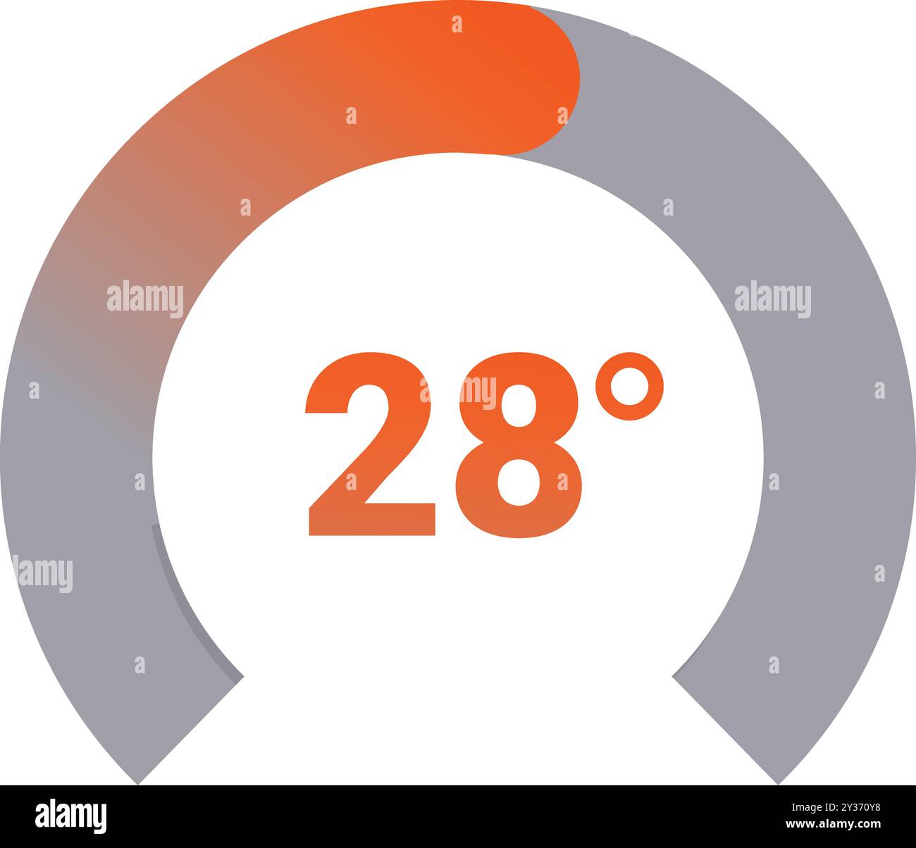 Circular progress bar showing 28 percent complete, indicating progress towards a goal Stock ...
