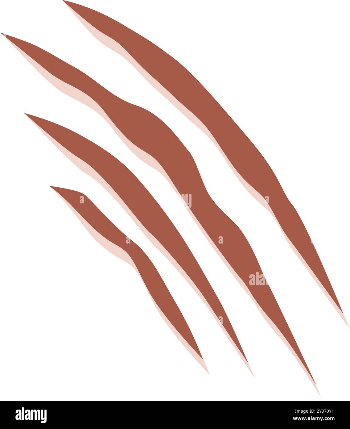 Four diagonal claw or scratch marks are leaving trails on a white ...