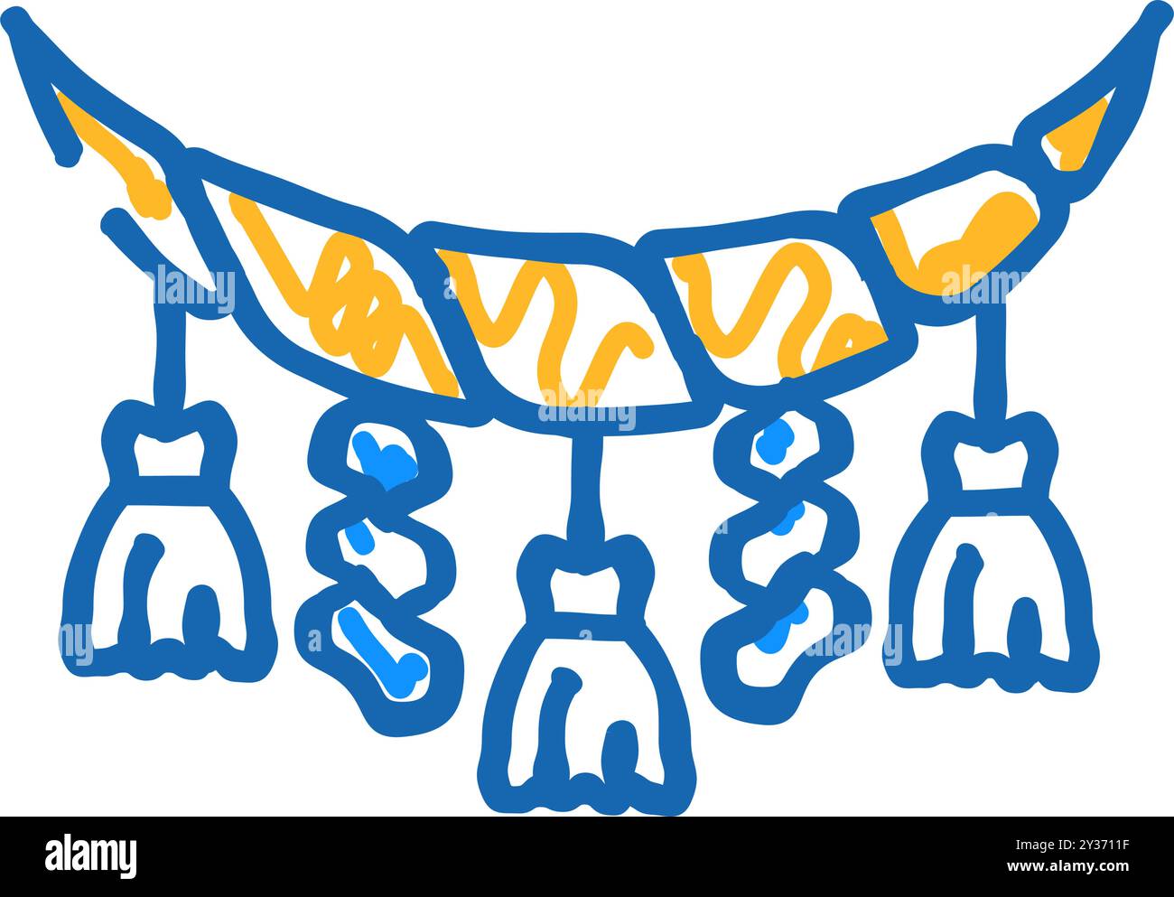 shimenawa rope shintoism icon doodle illustration Stock Vector Image ...