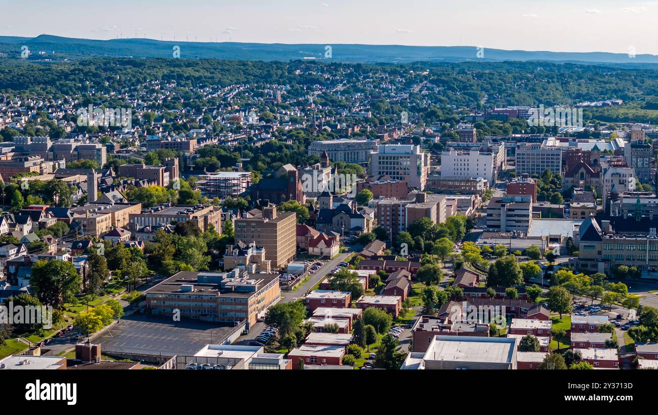 Late summer, early fall aerial, drone, photo of the Scranton ...