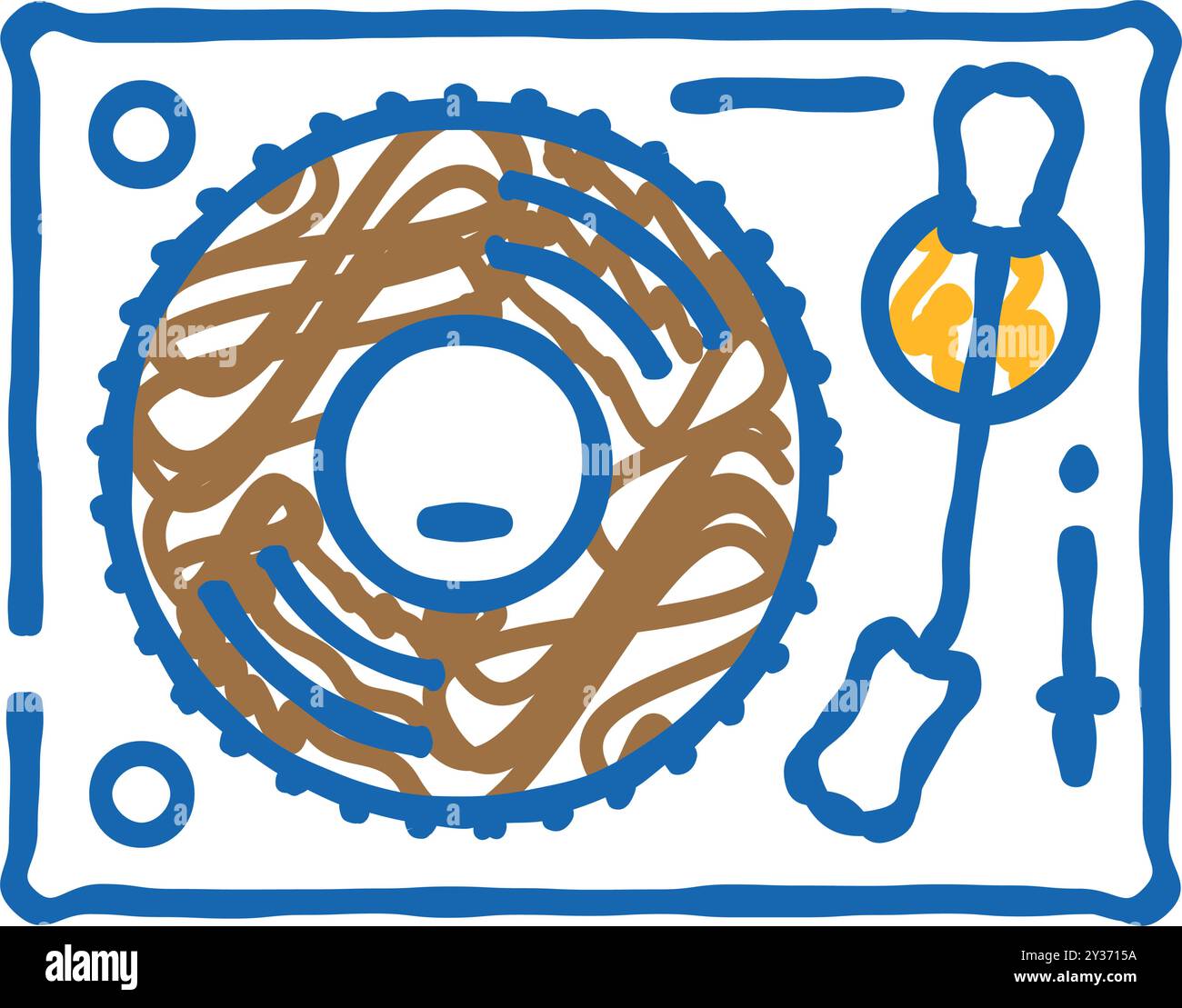 vinyl record player retro music icon doodle illustration Stock Vector ...