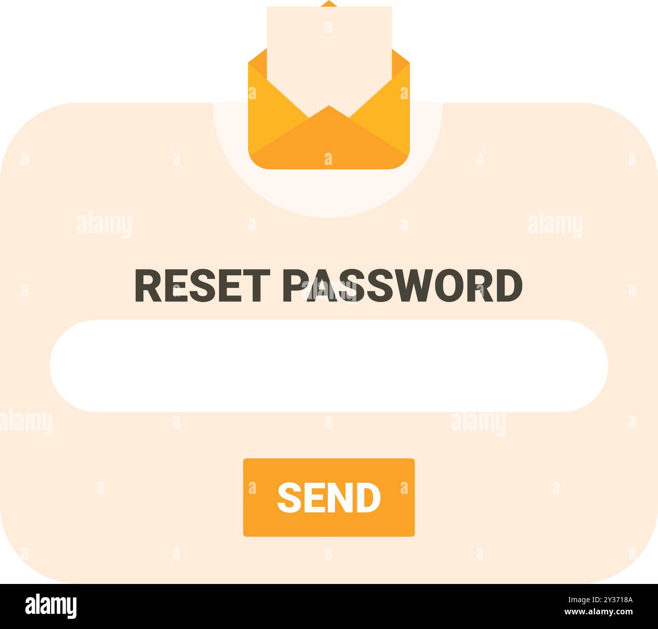 Conceptual illustration of an online form for resetting a password with ... Conceptual illustration of an online form for resetting a password with ...