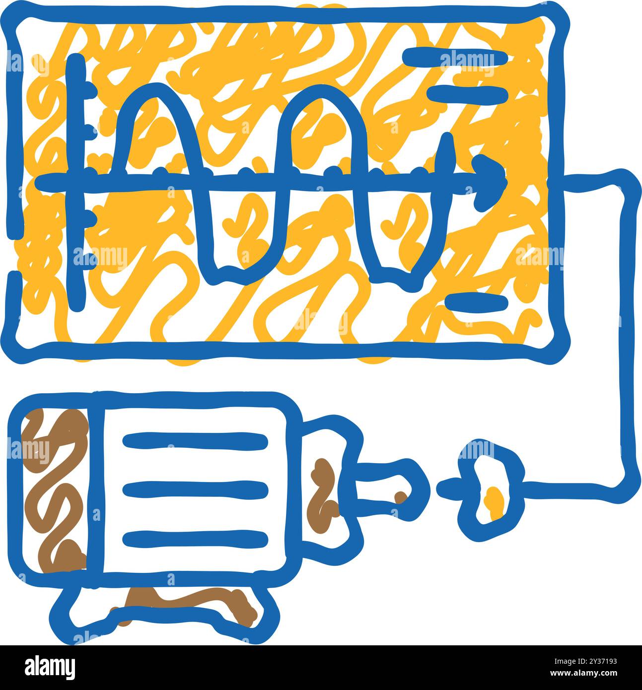 vibration analysis mechanical engineer icon doodle illustration Stock ...