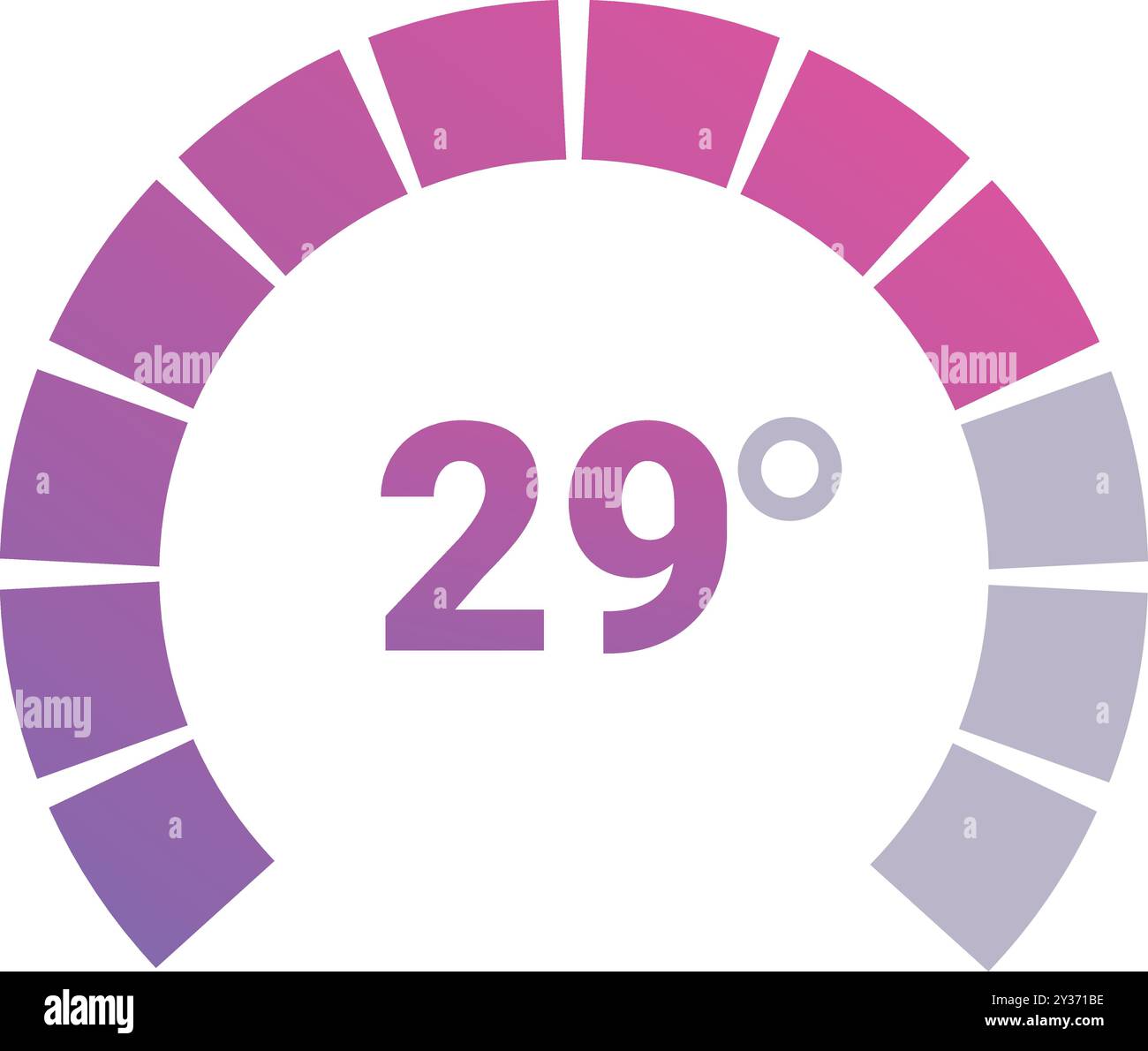 Circular progress bar showing 29 percent completion, indicating progress in a project or task ...