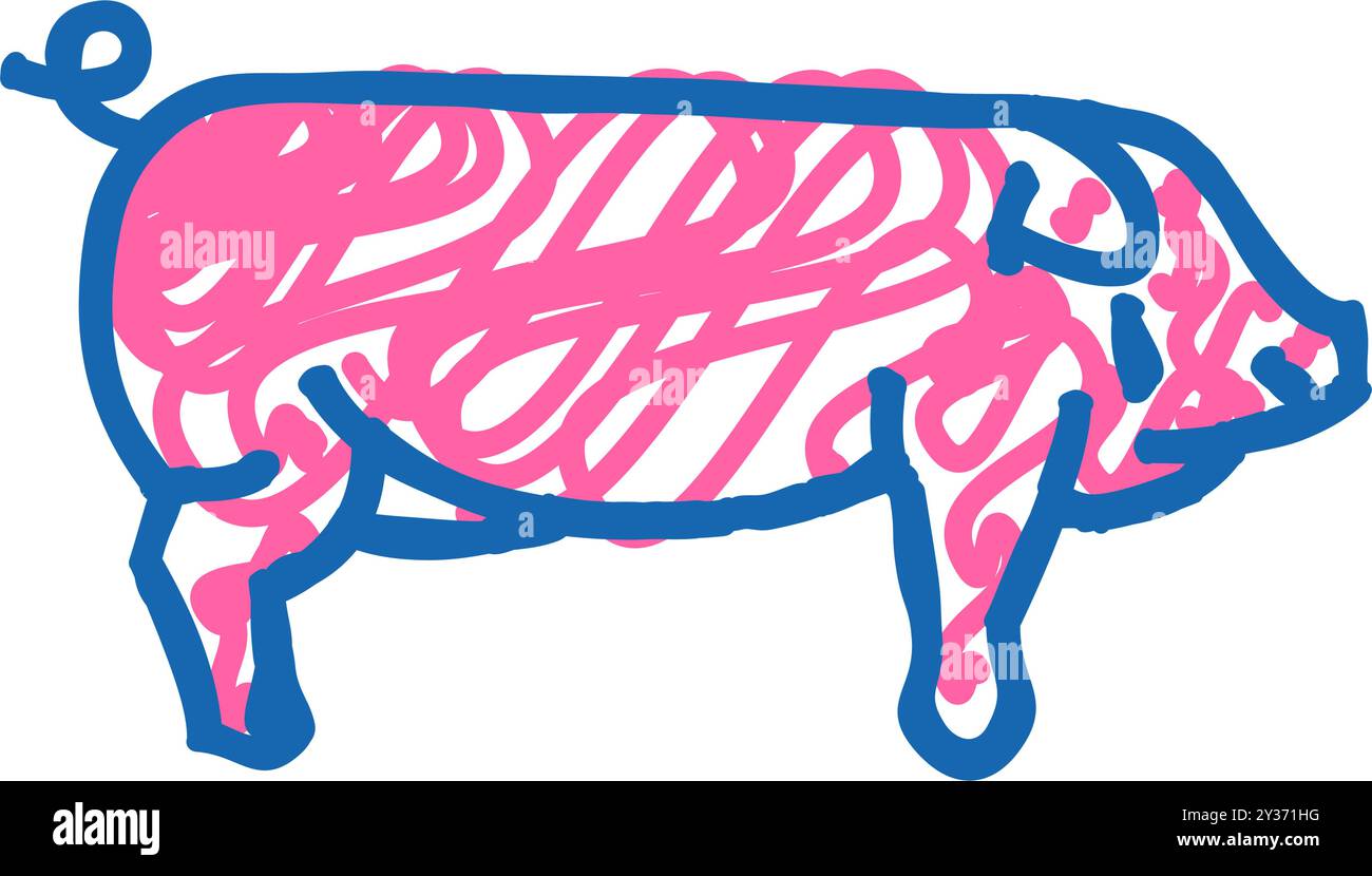 landrace pig breed icon doodle illustration Stock Vector Image & Art ...