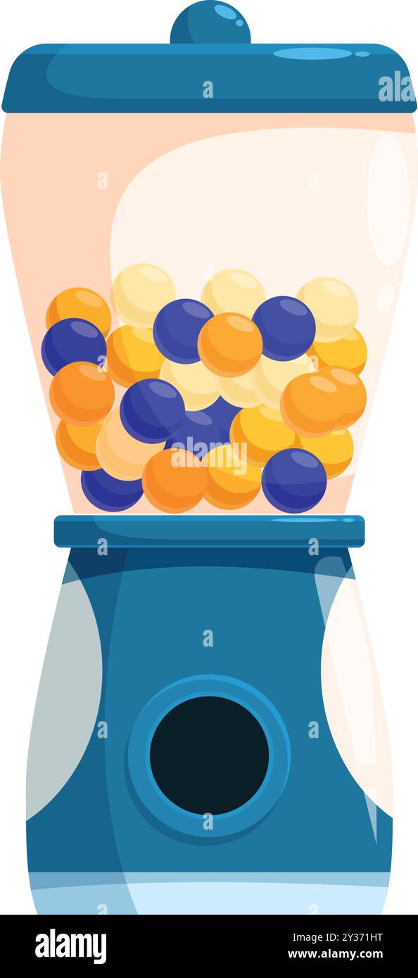 Classic gumball machine filled with colorful candy, dispensing treats ...