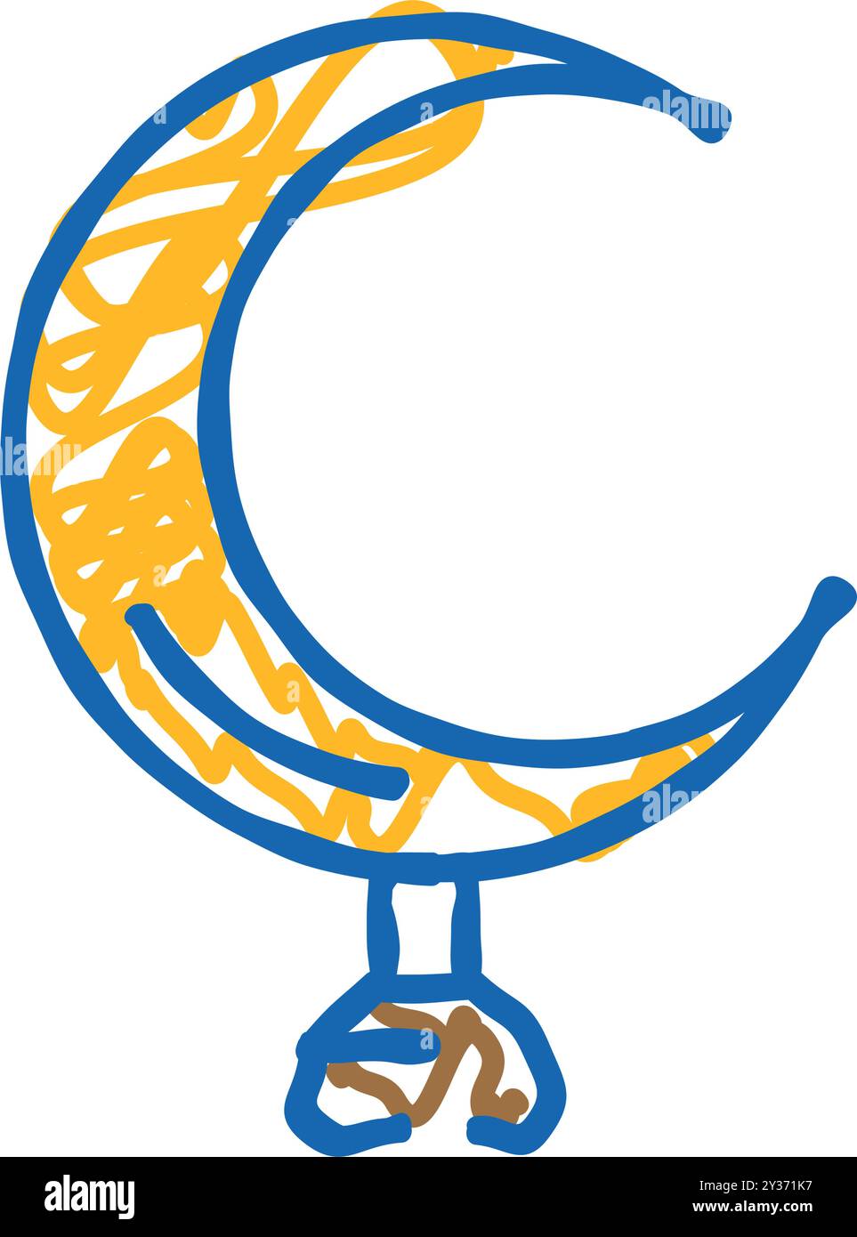 crescent moon islam muslim icon doodle illustration Stock Vector Image ...