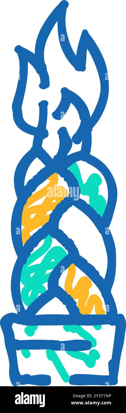 havdalah candle jewish icon doodle illustration Stock Vector Image ...