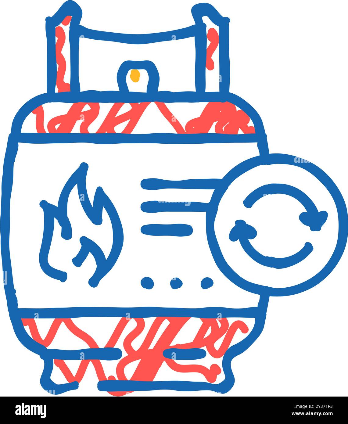 cylinder exchange gas service icon doodle illustration Stock Vector ...