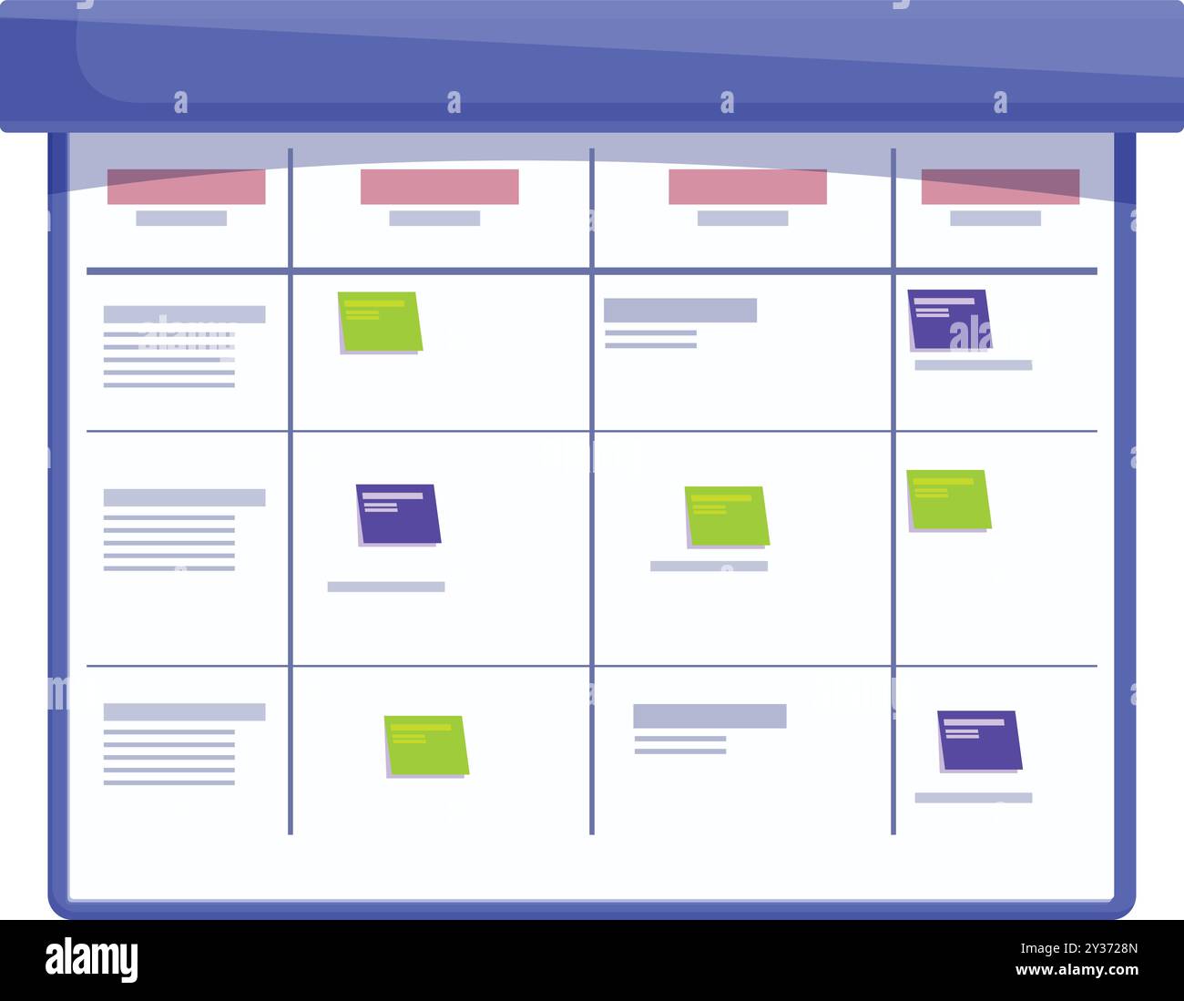 Scrum task board is showing daily tasks for software development team ...