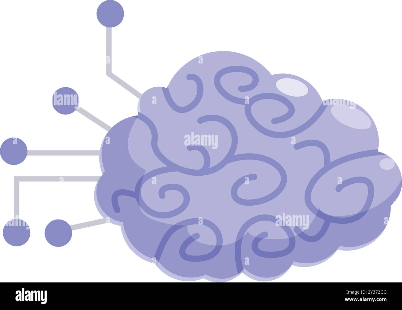 Artificial intelligence brain connecting data system, neural network digital mind generating ...
