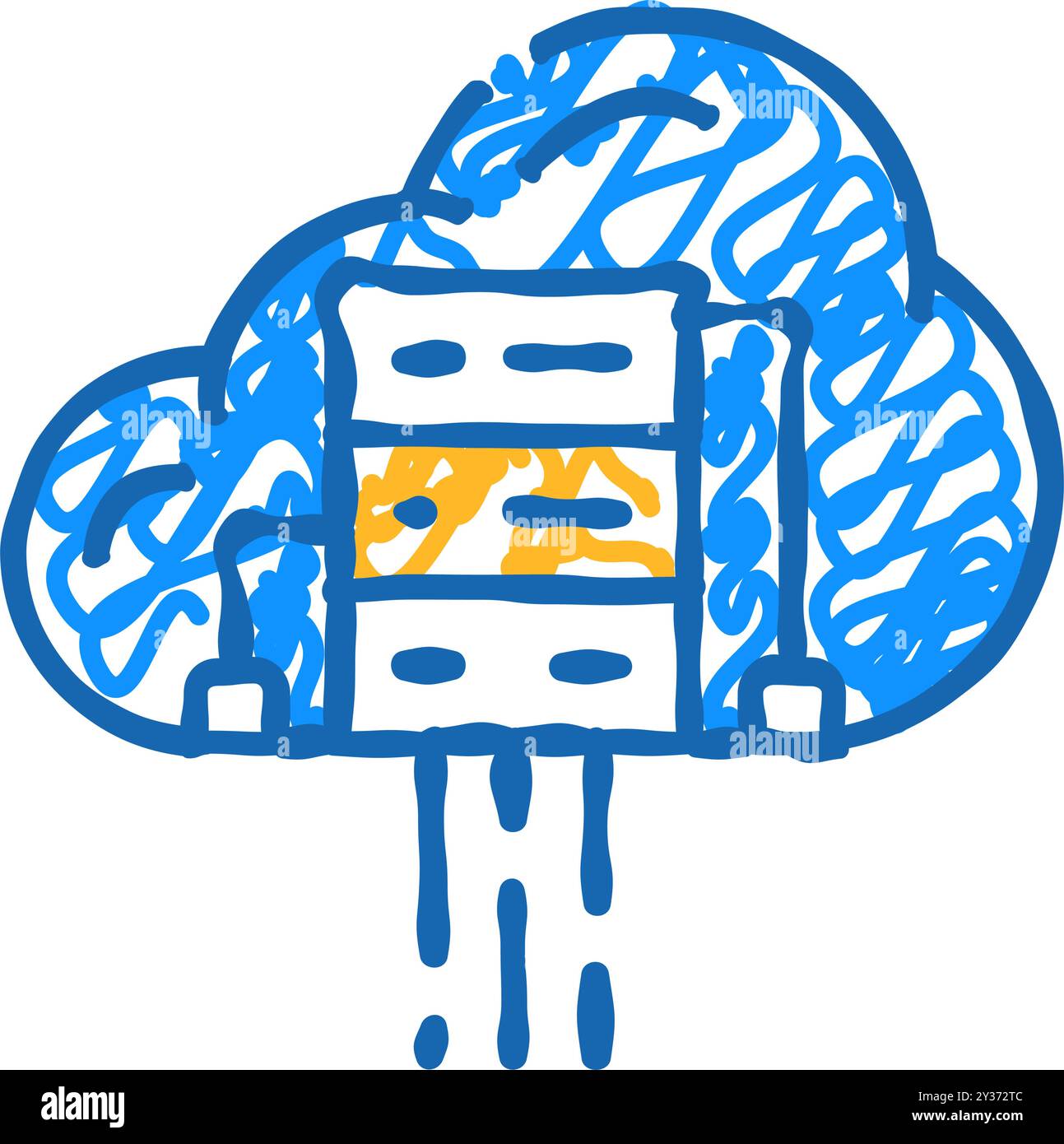 cloud computing software icon doodle illustration Stock Vector Image ...