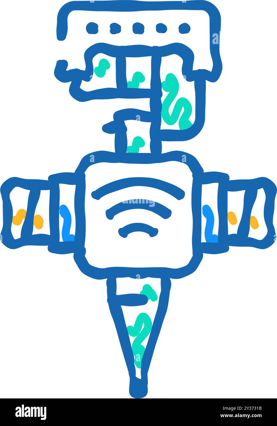 smart lawn sprinkler home icon doodle illustration Stock Vector Image ...