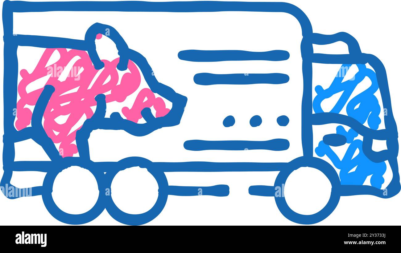 pig transport truck icon doodle illustration Stock Vector Image & Art ...