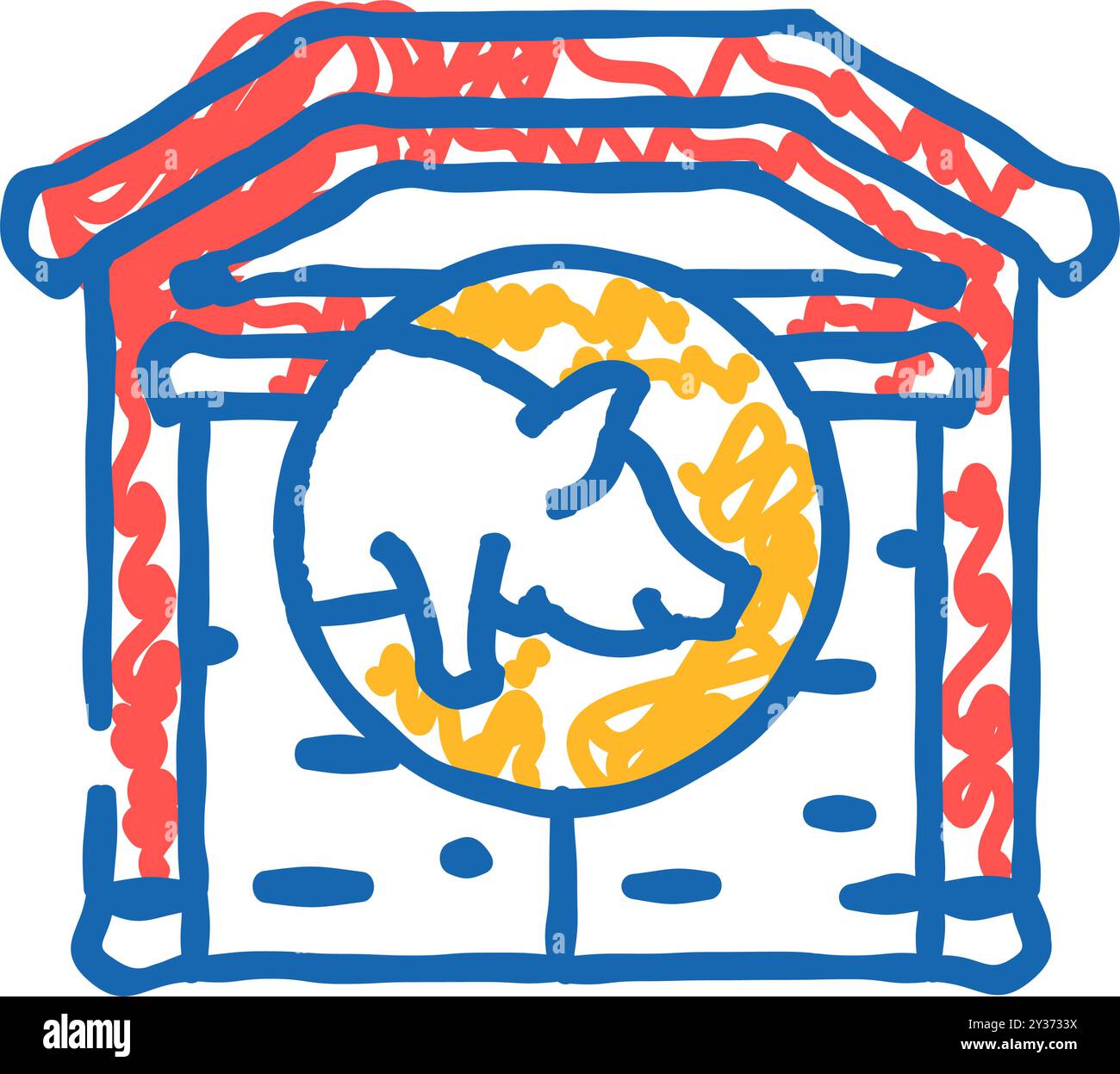 Contour pig in doodle Stock Vector Images - Alamy